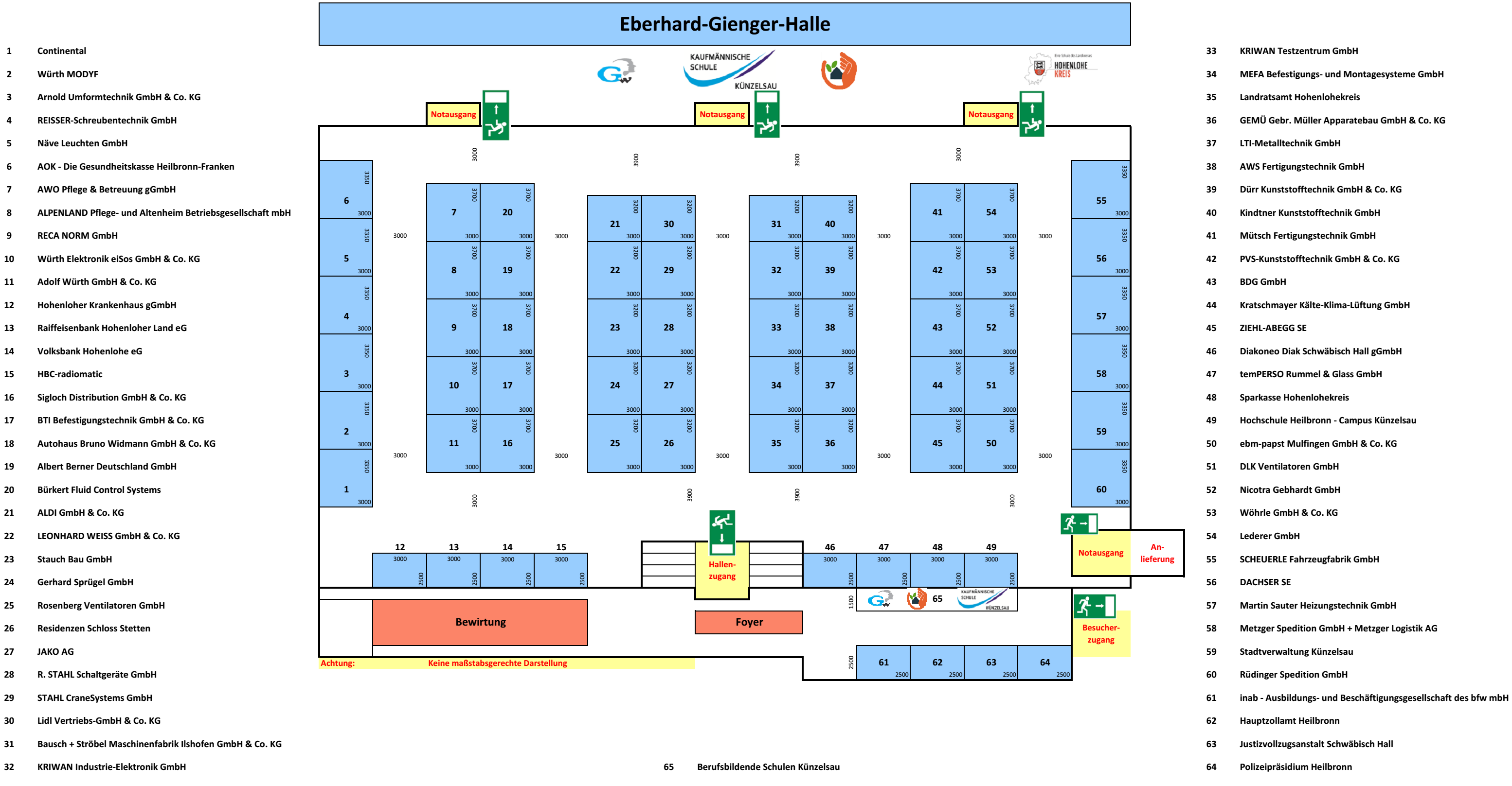 Hallenplan | Kaufmännische Schule Künzelsau
